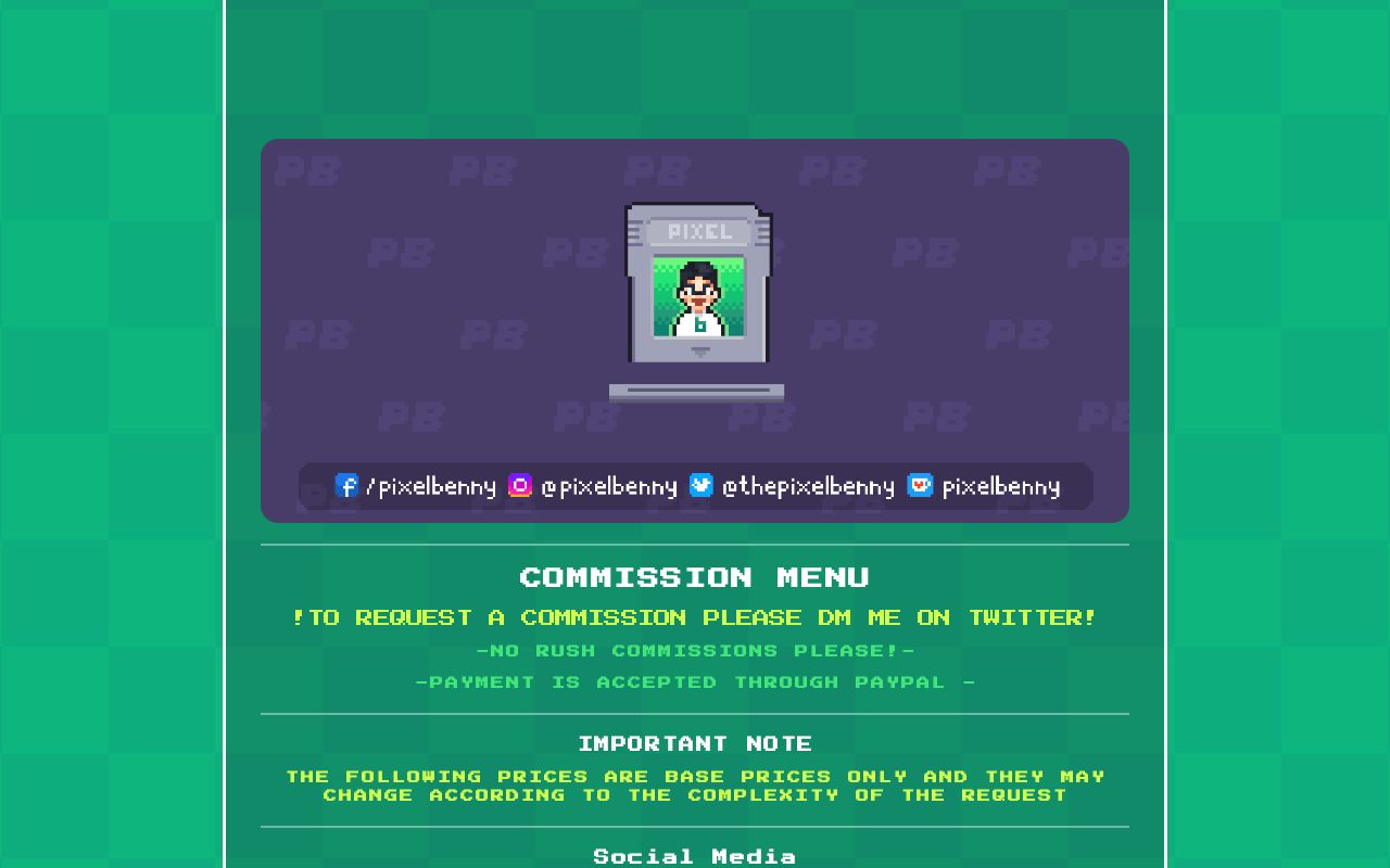 Pixel Benny Commissions International